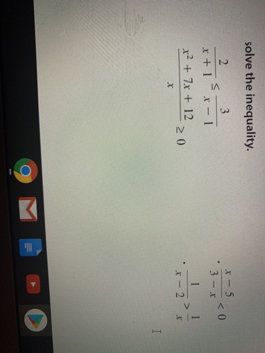 Solved solve the inequality. - 3