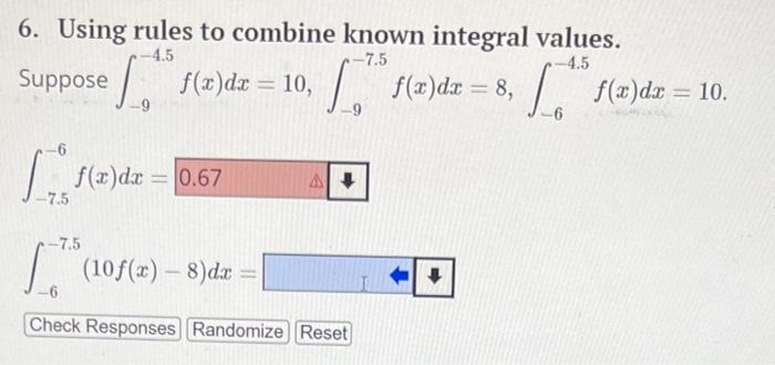 Solved 6. Using rules to combine known integral values. | Chegg.com