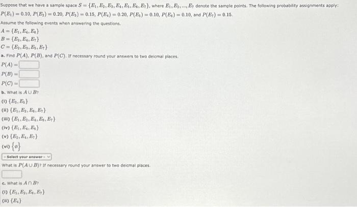 Solved Suppose that we have a sample space | Chegg.com