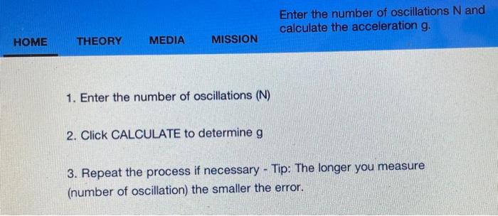 Solved Enter the number of oscillations N and calculate the | Chegg.com