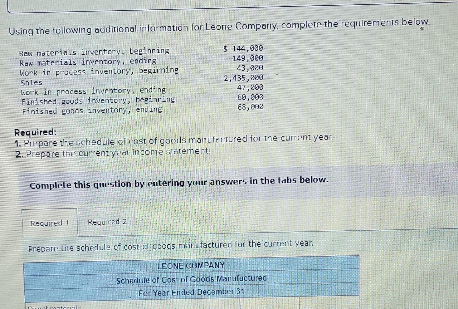 Solved Required information [The following information | Chegg.com