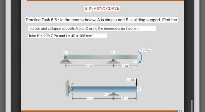 Solved Practice Task 6.5.: In the beams below, A is simple | Chegg.com