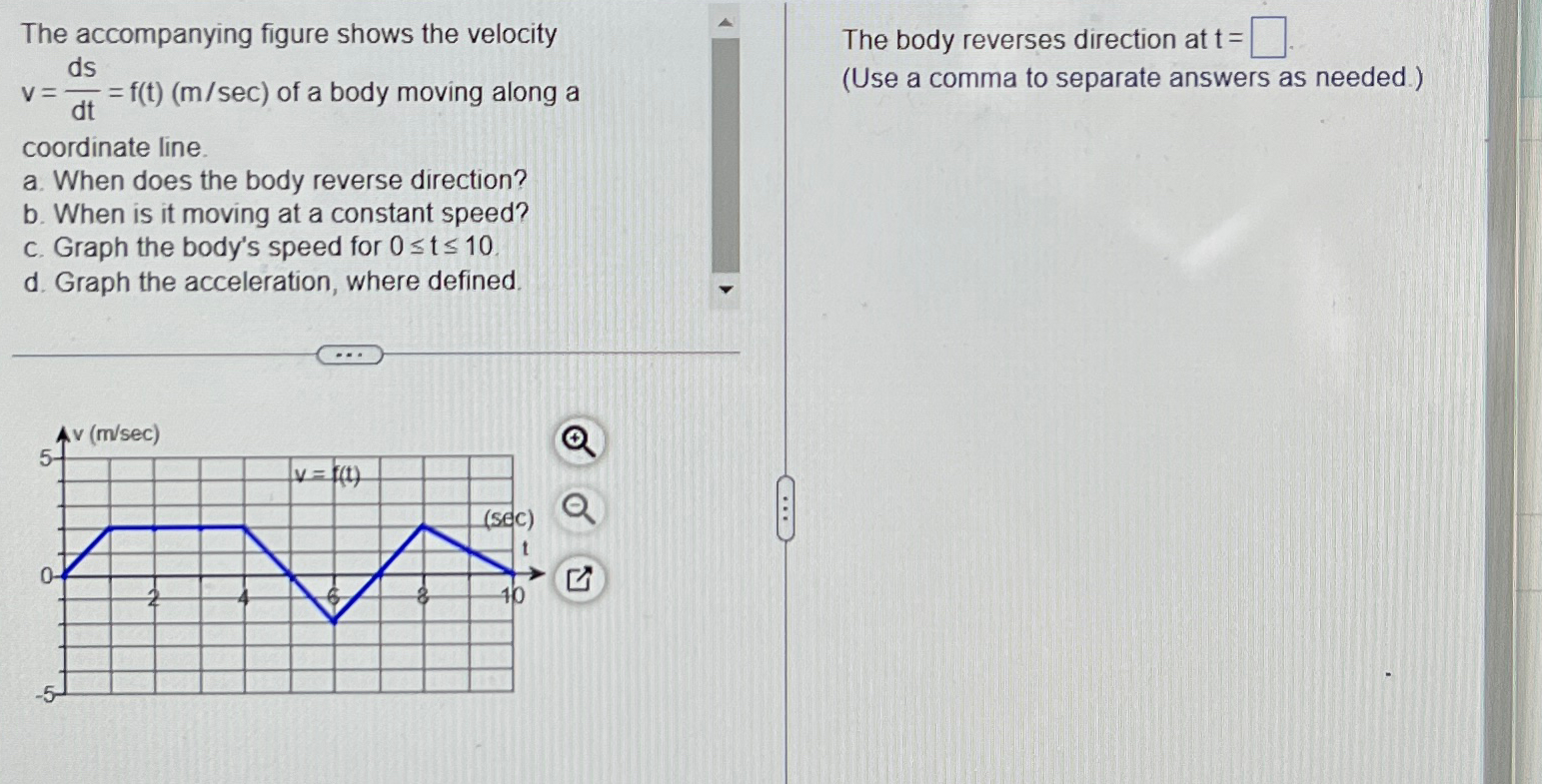 Solved The accompanying figure shows the velocity | Chegg.com