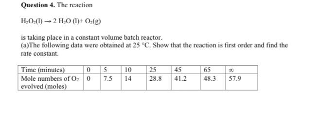Solved Question 4. The reaction H02(1)→ 2 H20 (1)+ O2(9) is | Chegg.com