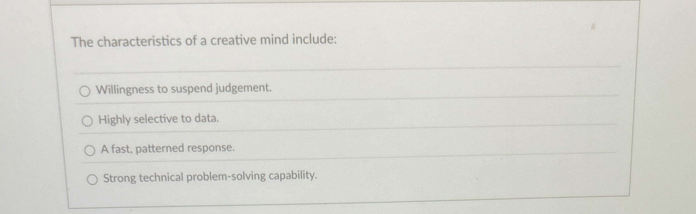 The characteristics of a creative mind | Chegg.com