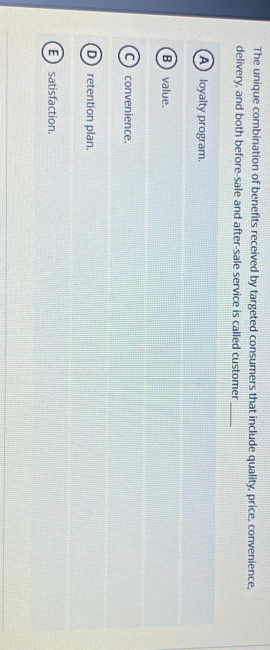 Solved The unique combination of benefits received by | Chegg.com