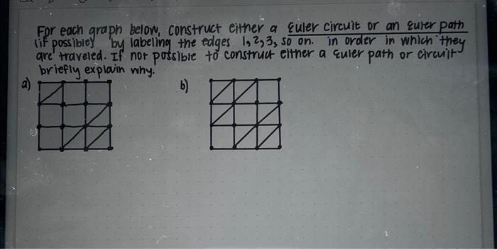 Solved lif possible) by labeling the edges 1,2,3, so on. in | Chegg.com