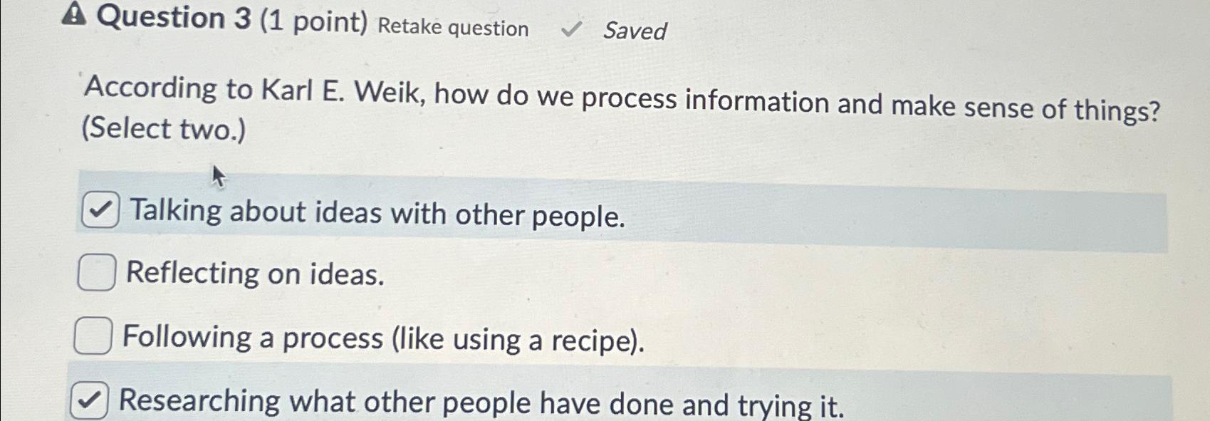 Solved Question 3 (1 point) Retake questionSavedAccording | Chegg.com Solved Question 3 (1 point) Retake questionSavedAccording | Chegg.com