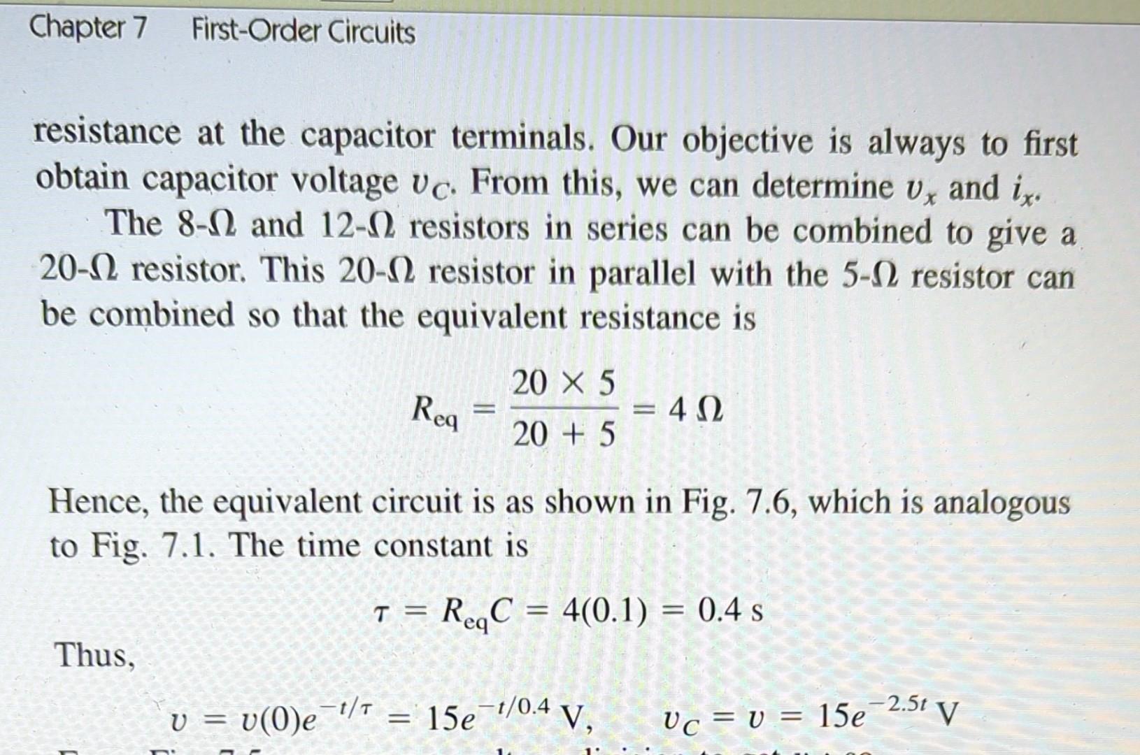 Solved resistance at the capacitor terminals. Our objective | Chegg.com