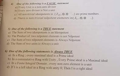 4) One the following is a Semen Every le a nonren | Chegg.com