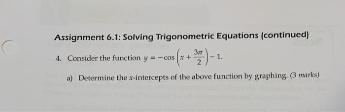 Solved Assignment 6.1: Solving Trigonometric Equations | Chegg.com