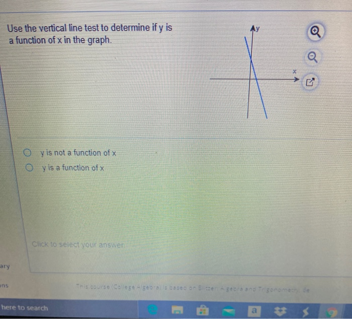 Solved Use the vertical line test to determine if y is a | Chegg.com