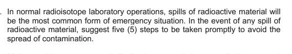 Solved In normal radioisotope laboratory operations, spills | Chegg.com