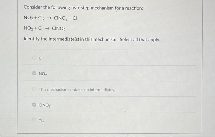 Solved Consider the following two-step mechanism for a | Chegg.com