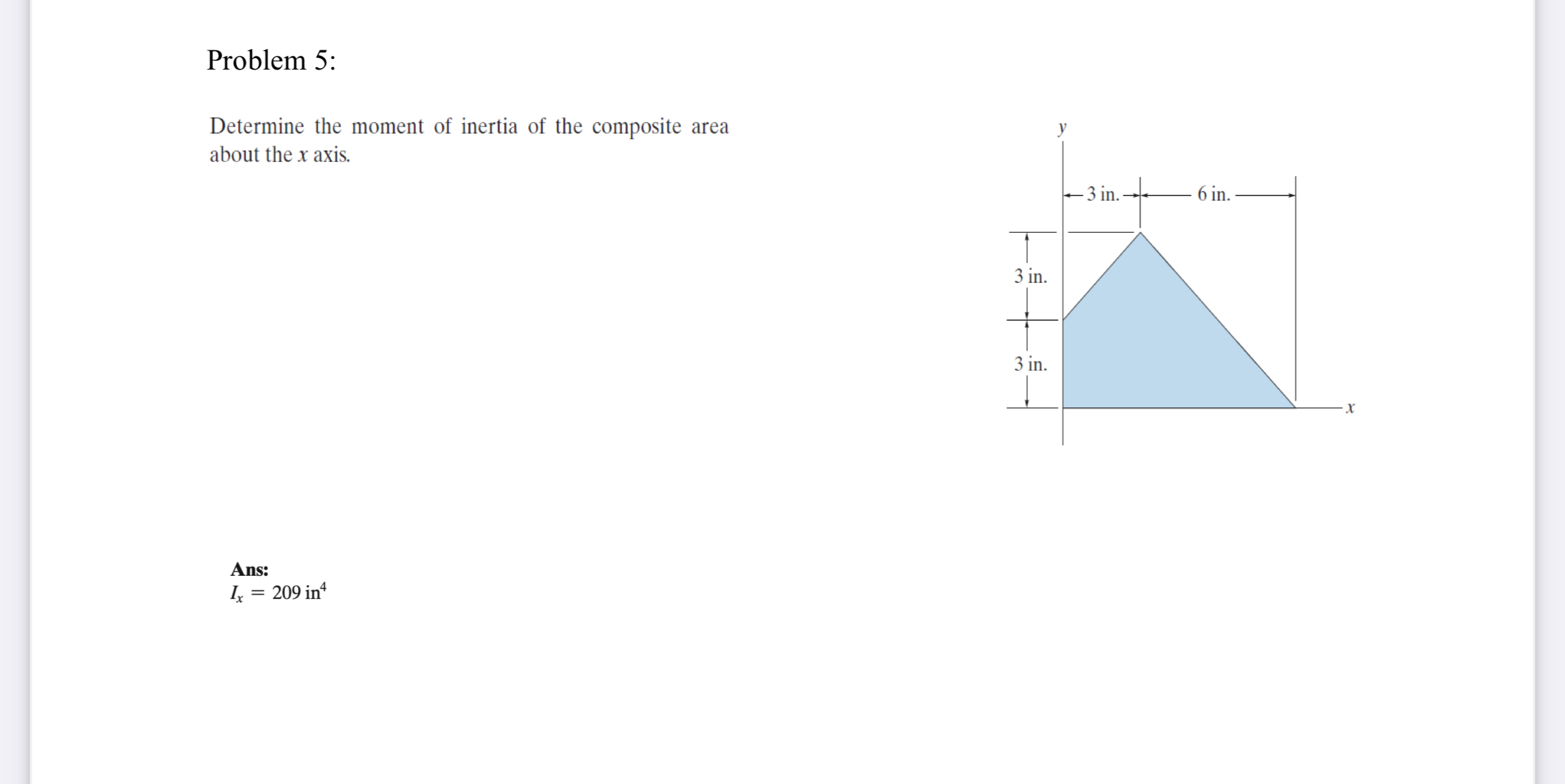 Solved Problem 5:Determine the moment of inertia of the | Chegg.com