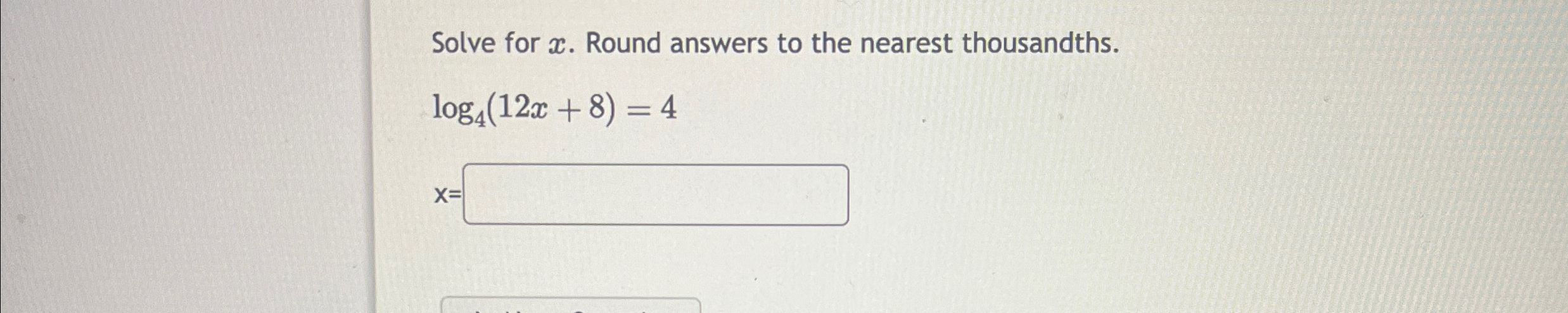 Solved Solve for x. ﻿Round answers to the nearest | Chegg.com