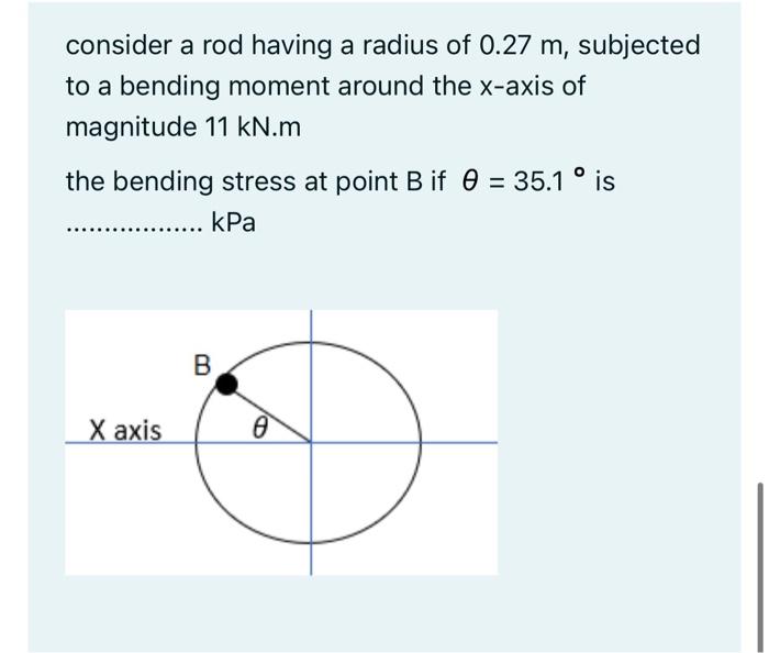 Solved consider a rod having a radius of 0.27 m, subjected | Chegg.com