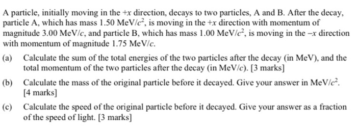 Solved A particle, initially moving in the +x direction, | Chegg.com