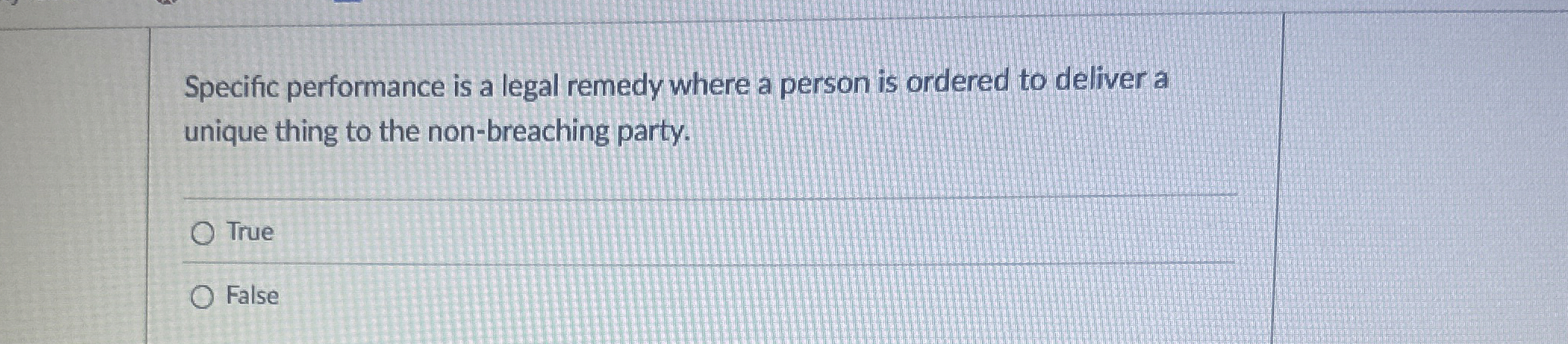 Solved Specific performance is a legal remedy where a person | Chegg.com