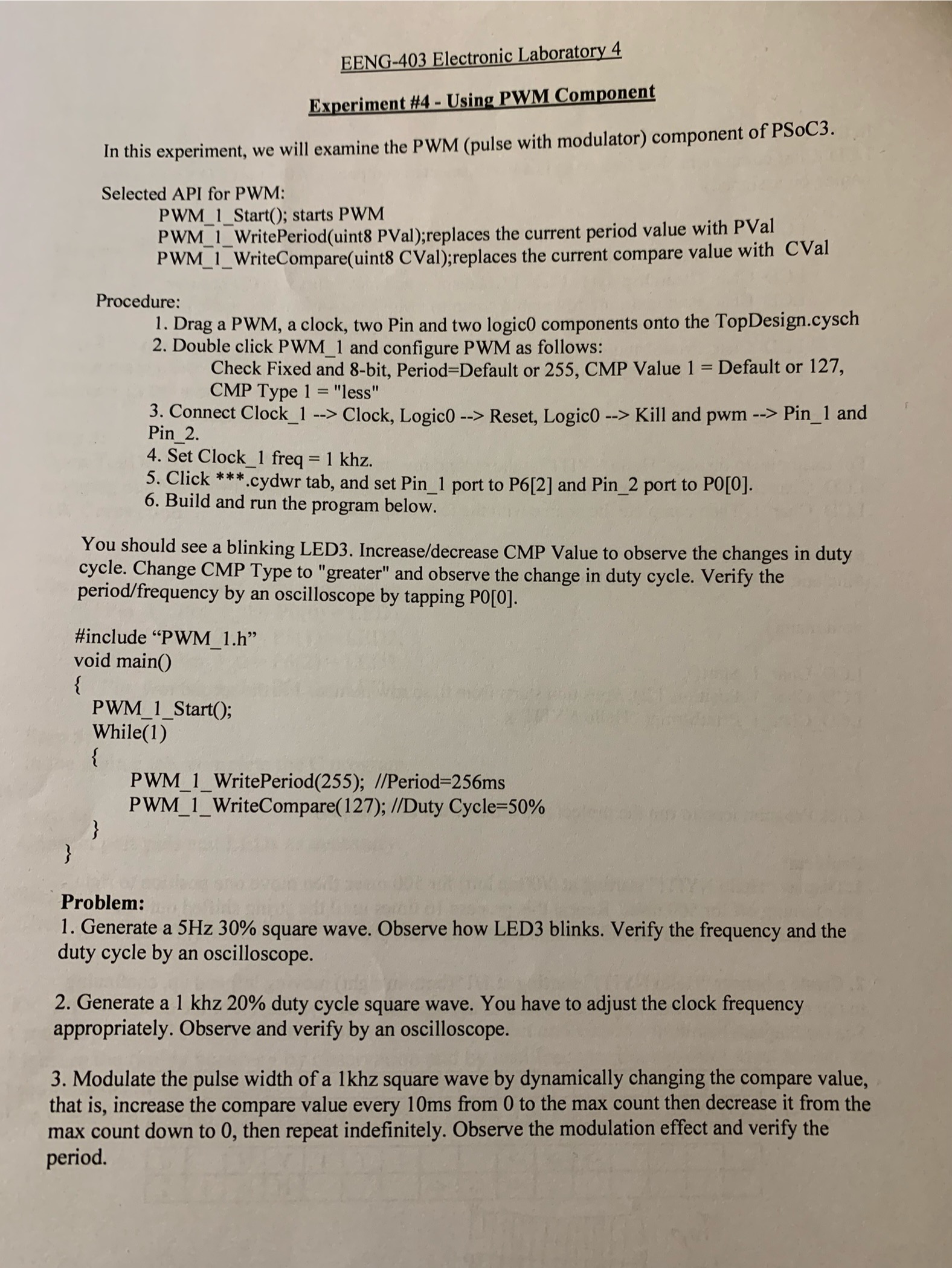 Solved Please help/explain the C code for PSOC creator that | Chegg.com