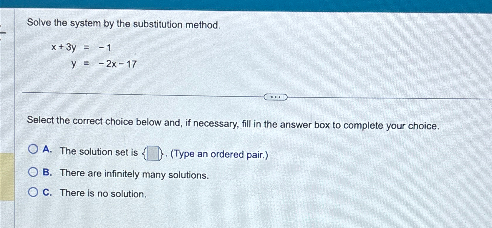 Solved Solve the system by the substitution | Chegg.com