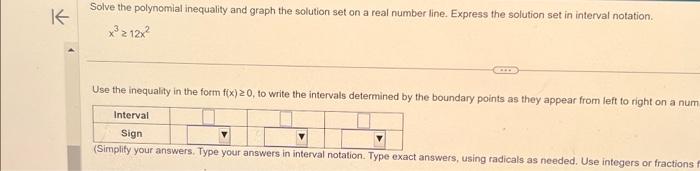 Solved Solve the polynomial inequality and graph the | Chegg.com