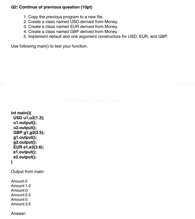 Solved solve question number 5 in c++note : to solve this | Chegg.com
