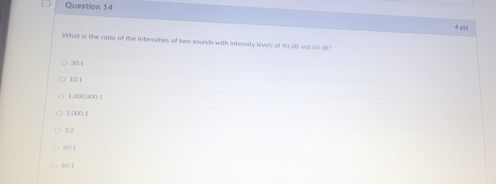 Solved What is the ratio of the intensities of two sounds | Chegg.com