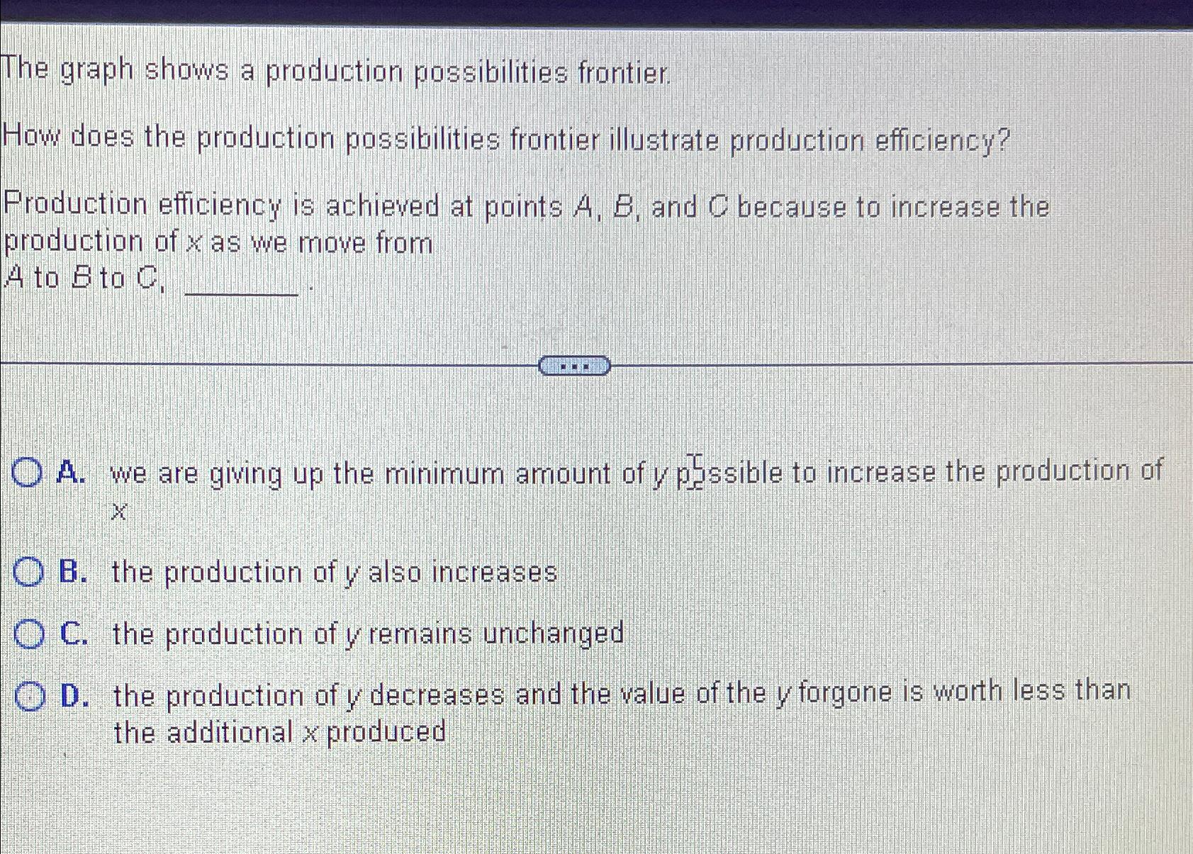 Solved The graph shows a production possibilities | Chegg.com
