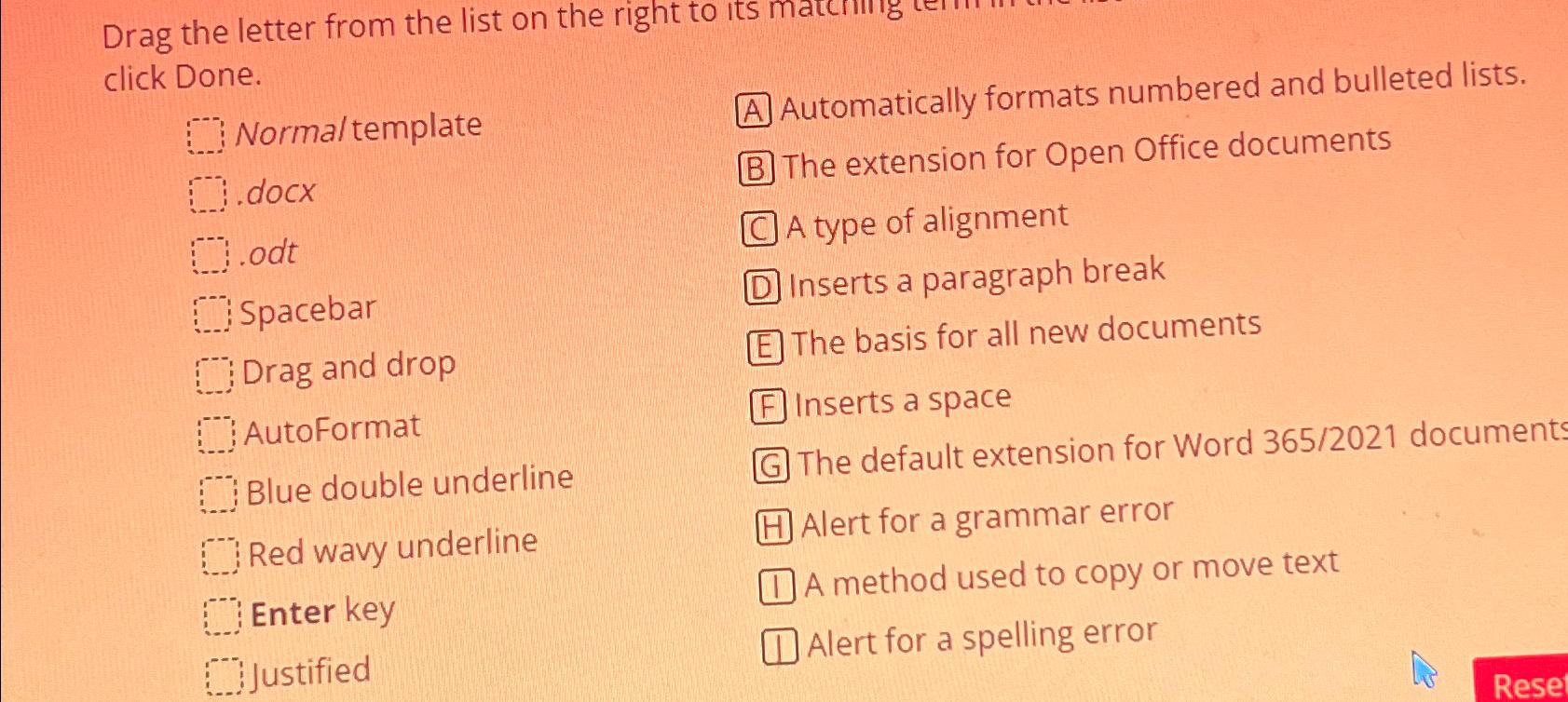 Solved Drag the letter from the list on the right to its | Chegg.com