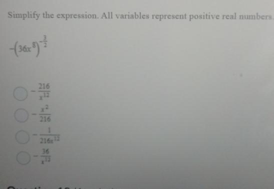 Solved Simplify the expression. All variables represent | Chegg.com
