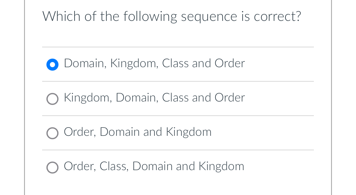 Solved Which of the following sequence is correct?Domain, | Chegg.com