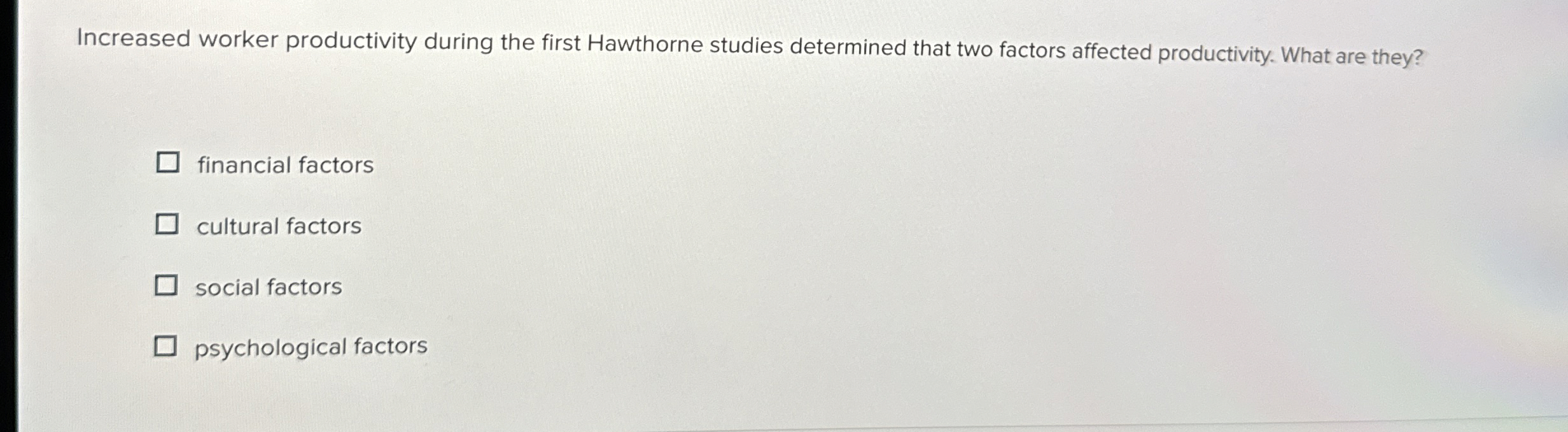 Solved Increased worker productivity during the first | Chegg.com