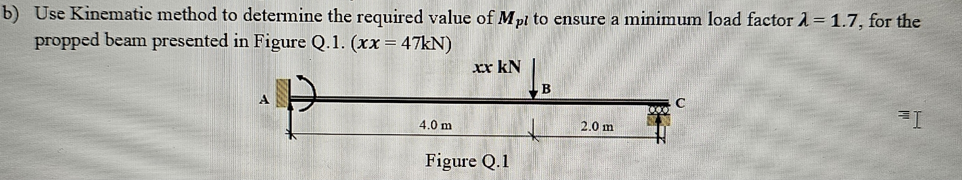 Solved b) ﻿Use Kinematic method to determine the required | Chegg.com
