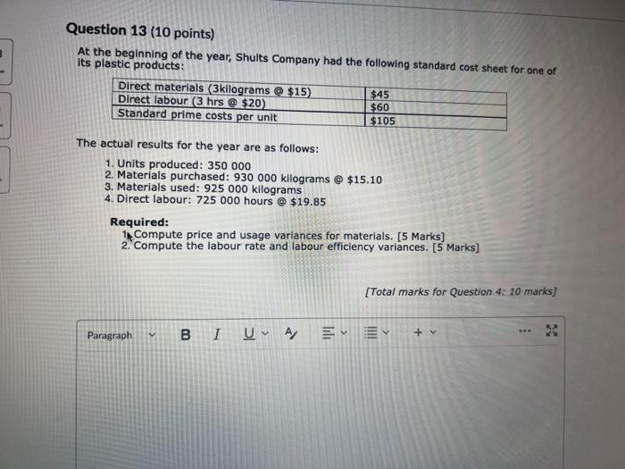 Solved Question 13 (10 points) At the beginning of the year, | Chegg.com
