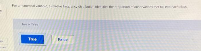 Solved For a numerical variable, a relative frequency | Chegg.com