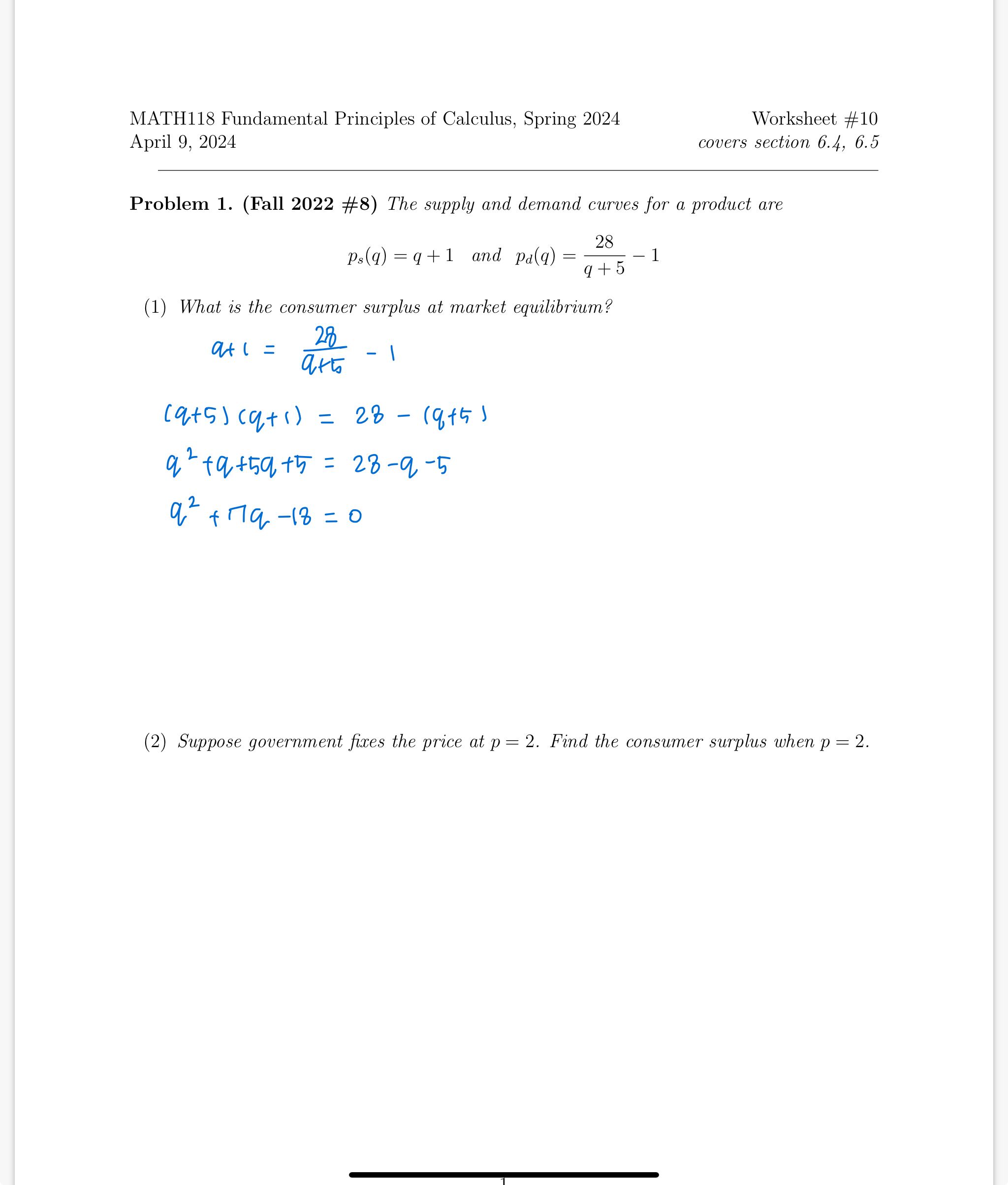 Solved MATH118 ﻿Fundamental Principles of Calculus, Spring | Chegg.com