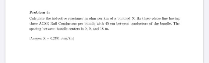 Solved Problem 4: Calculate the inductive reactance in ohm | Chegg.com