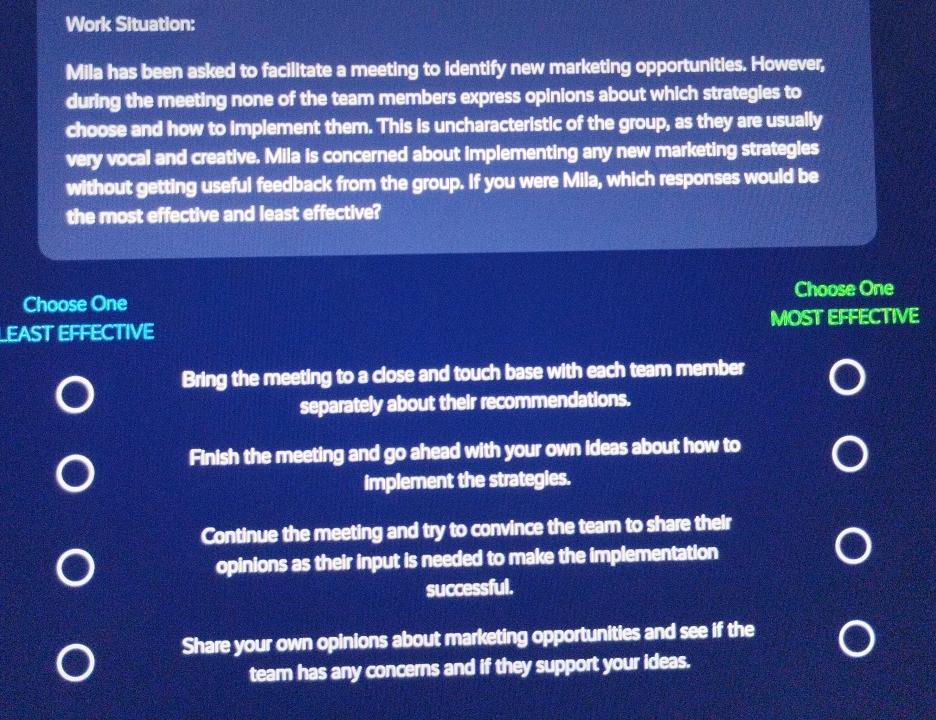 Solved Work Sltuation:Milla has been asked to facilitate a | Chegg.com