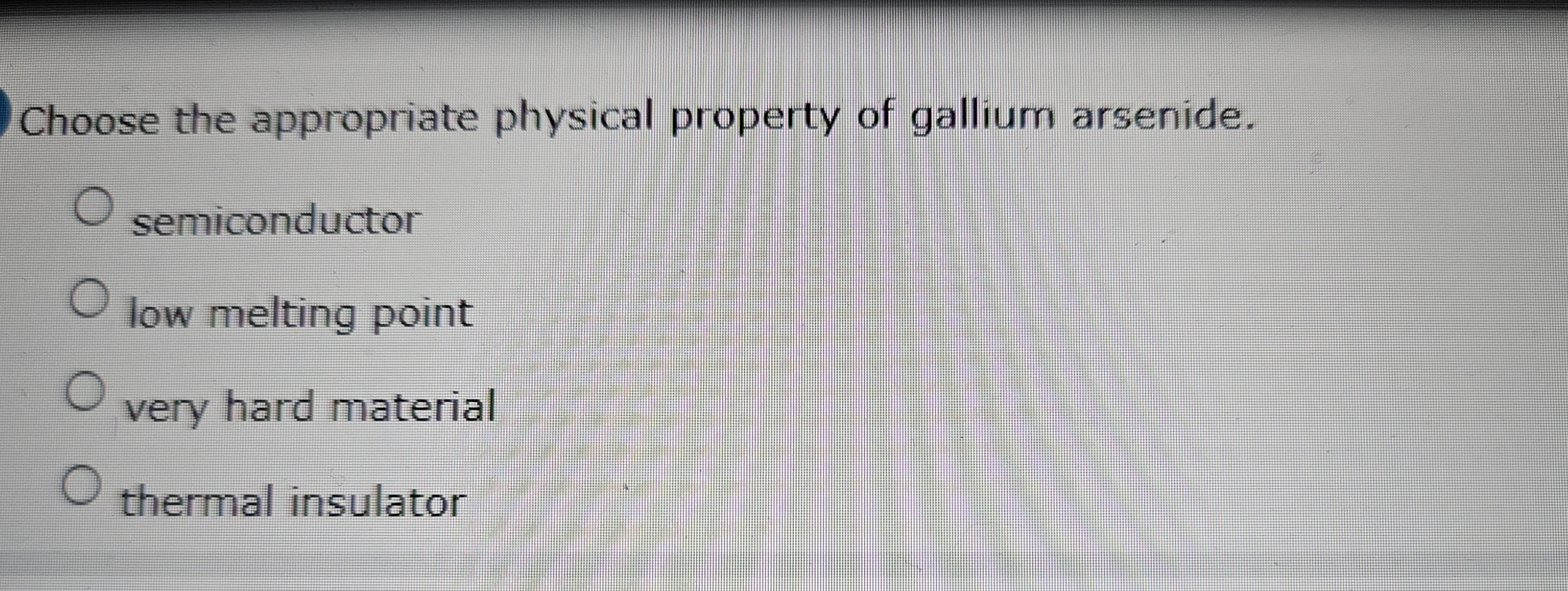 Solved Choose the appropriate physical property of gallium | Chegg.com