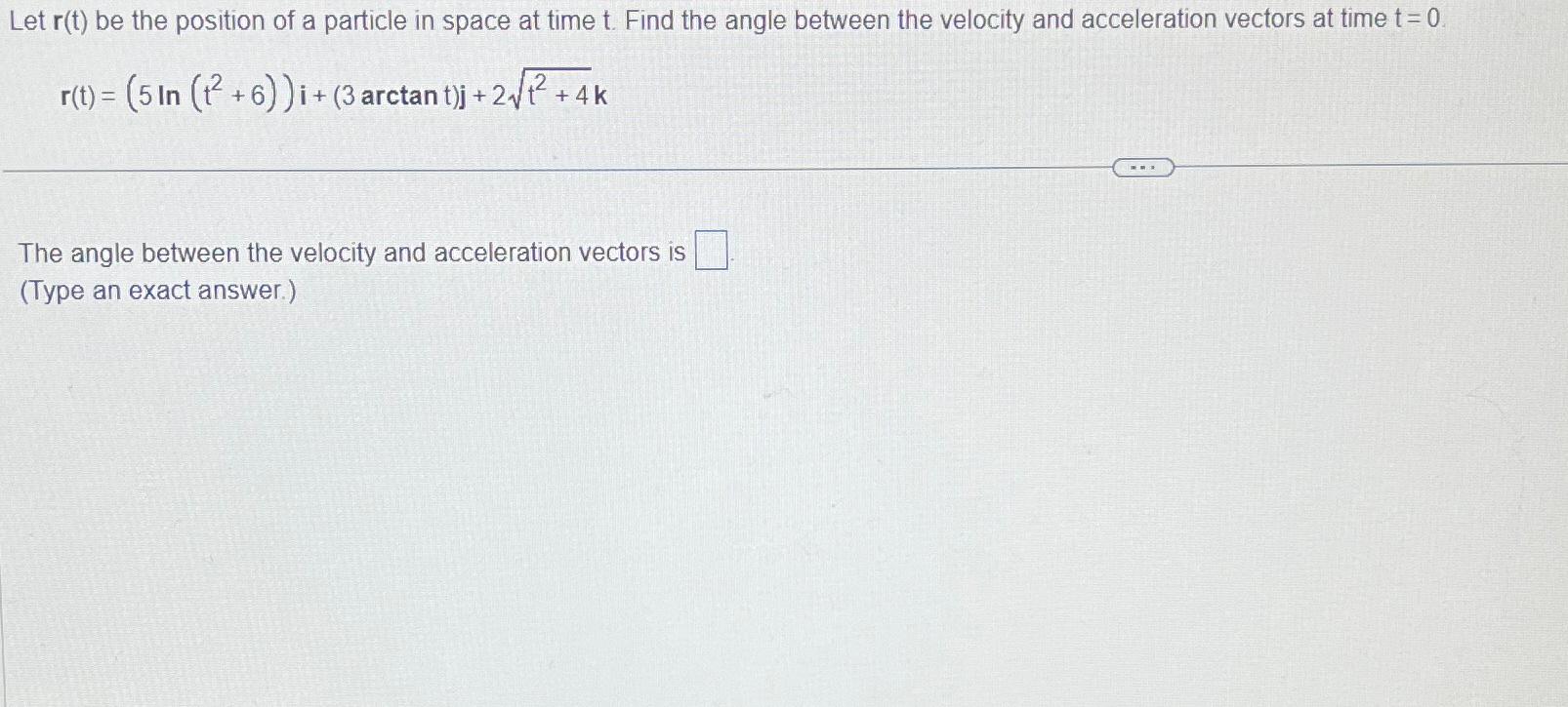 Solved Let r(t) ﻿be the position of a particle in space at | Chegg.com