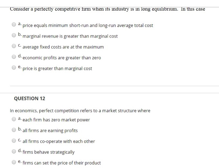 Solved TE QUESTION 1 Consider a firm in a perfectly | Chegg.com