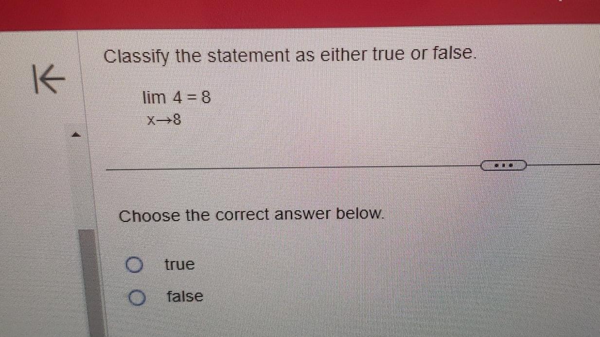 Solved Classify the statement as either true or | Chegg.com