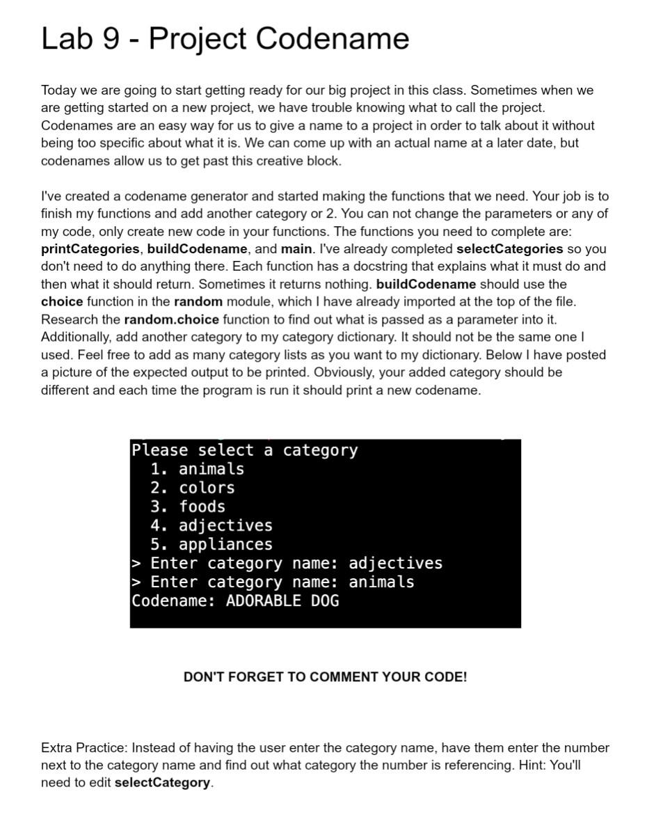 Solved Lab 9 - Project Codename Today we are going to start | Chegg.com