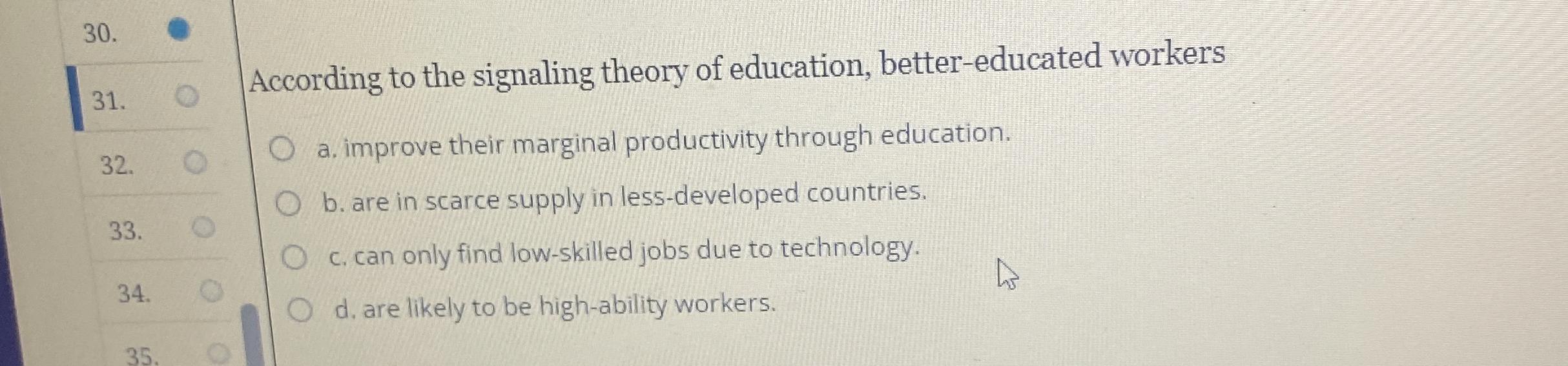 Solved According to the signaling theory of education, | Chegg.com
