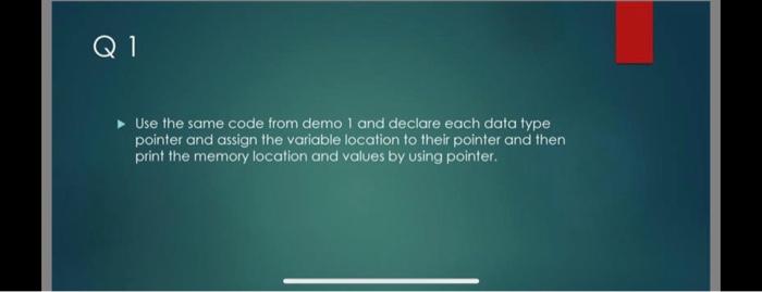 Solved Pointer A Pointer Is A Variable That Represents The 3846