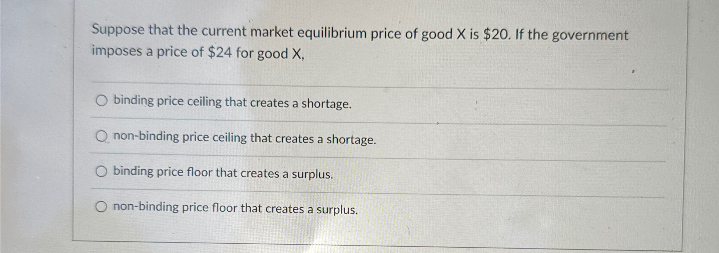 Solved Suppose that the current market equilibrium price of | Chegg.com