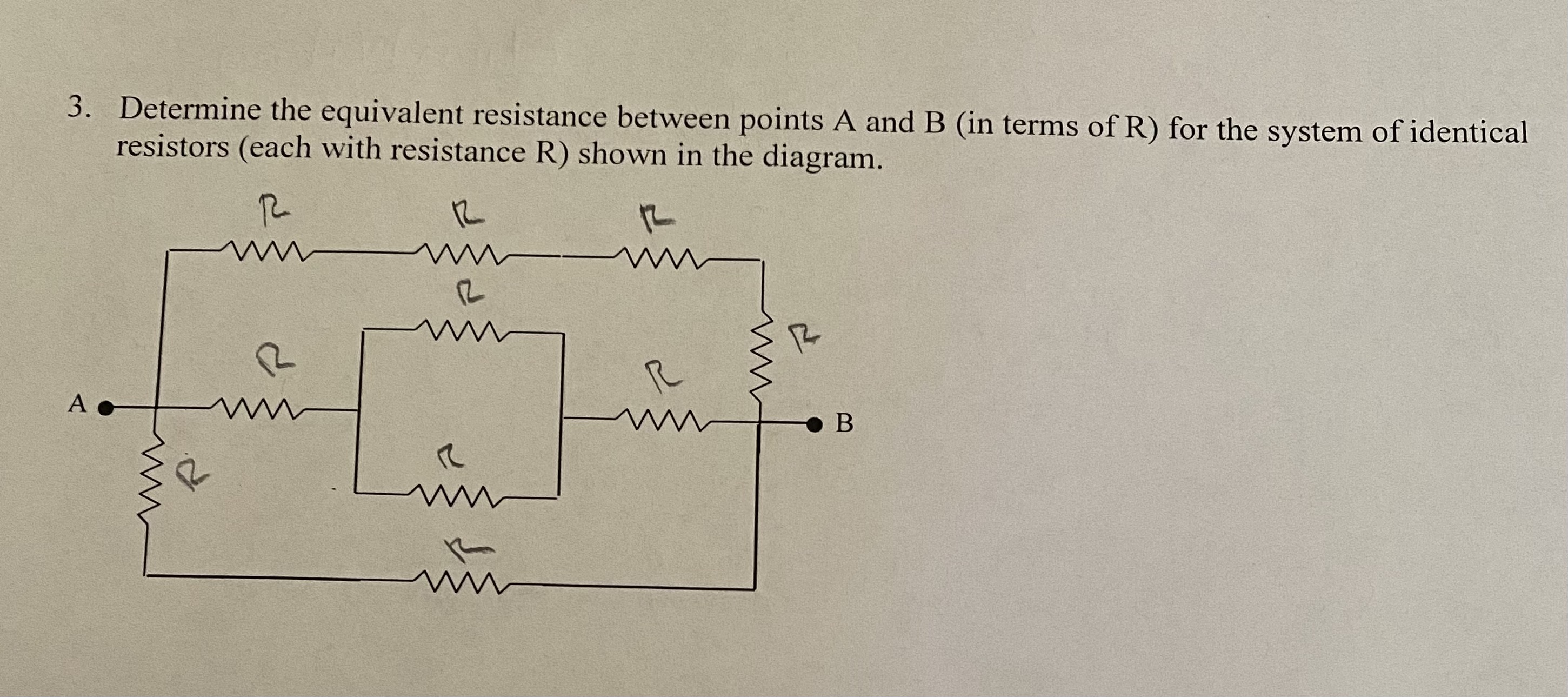 Solved Determine the equivalent resistance between points A | Chegg.com