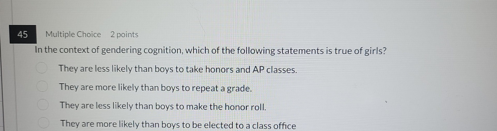 Solved 45Multiple Choice 2 ﻿pointsIn the context of | Chegg.com