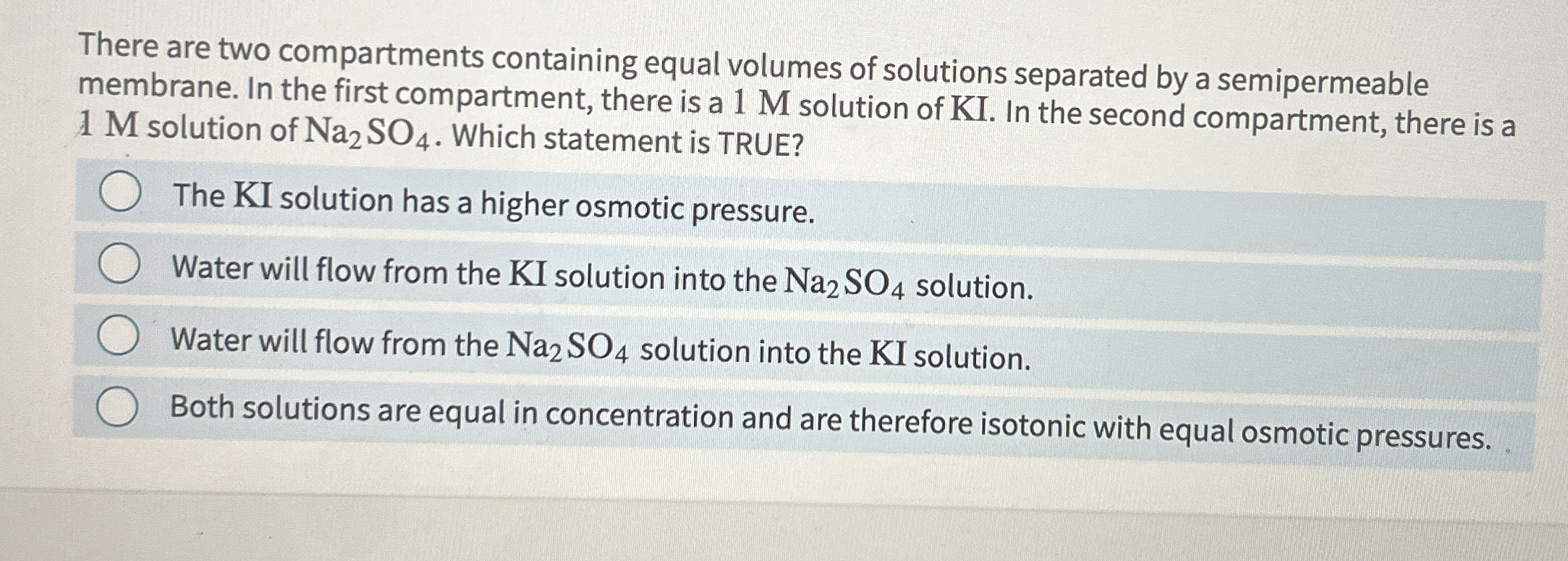 Solved There are two compartments containing equal volumes | Chegg.com